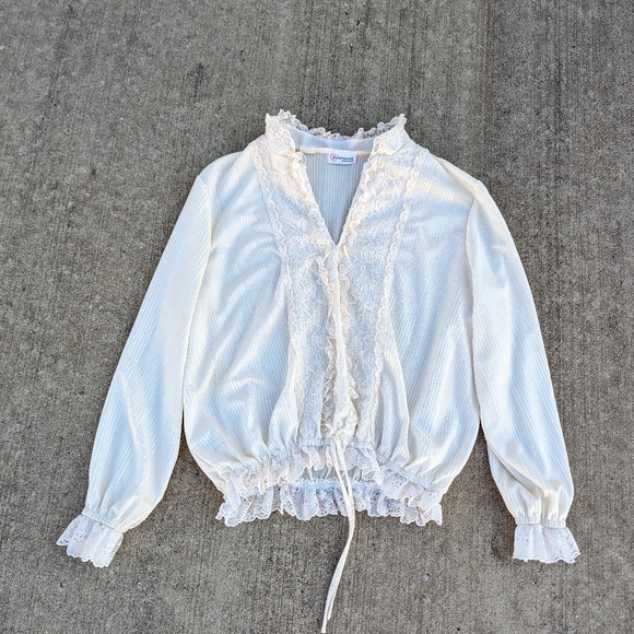 Tops | Vintage 8s Sweetheart Victorian Style Steampunk Lace Damask ...
